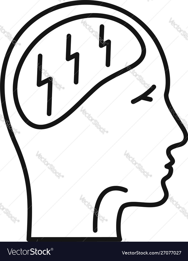 Forget memory disease icon outline style Vector Image