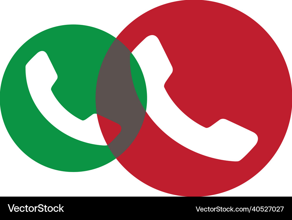Green and red phone icon Royalty Free Vector Image