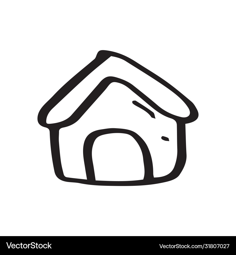 Hand drawn home symbol doodle icon Royalty Free Vector Image