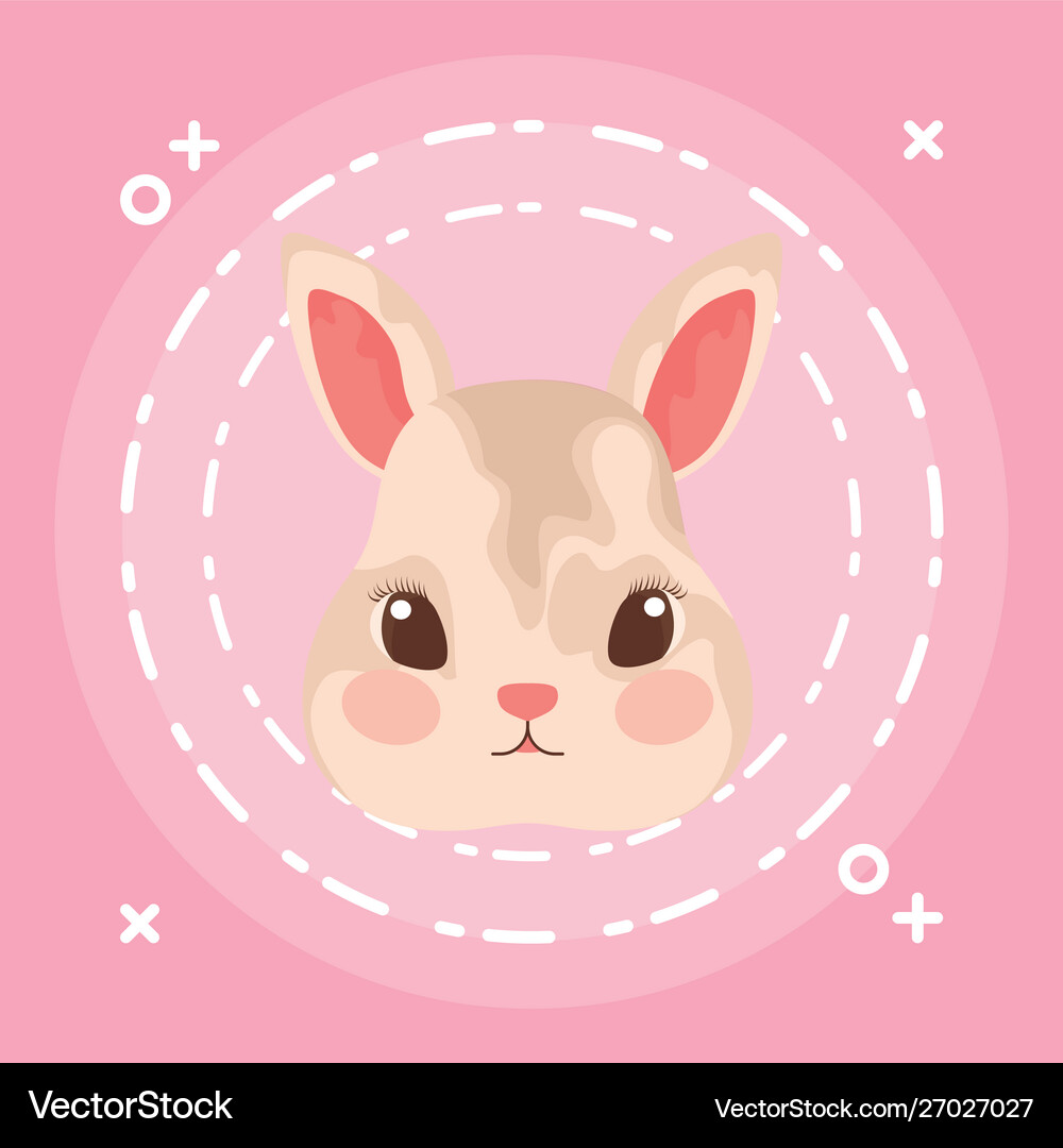 Head cute rabbit baby animal Royalty Free Vector Image