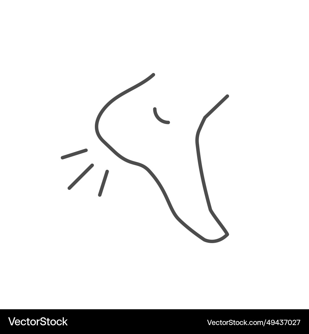 Heel pain line outline icon Royalty Free Vector Image