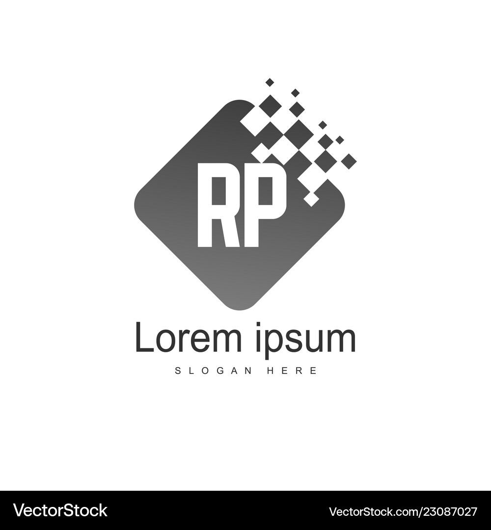 Initial rp logo template minimalist letter logo Vector Image