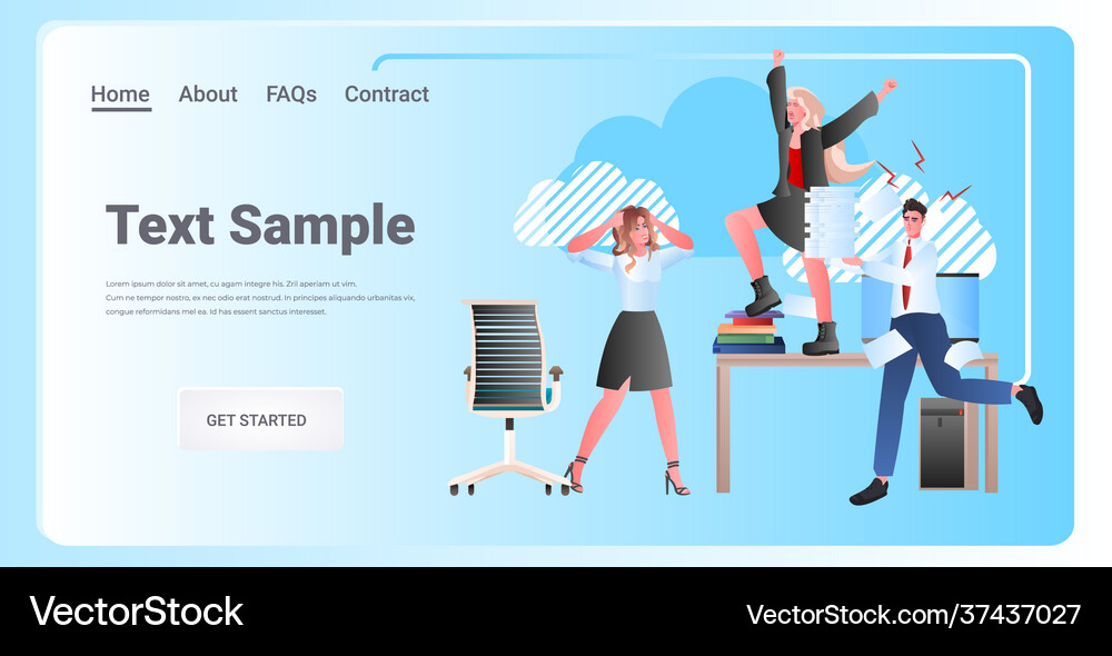 Overworked businesspeople working in office Vector Image