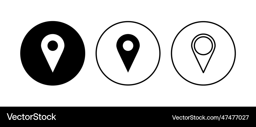 Pin icon set location icon destination icon map Vector Image