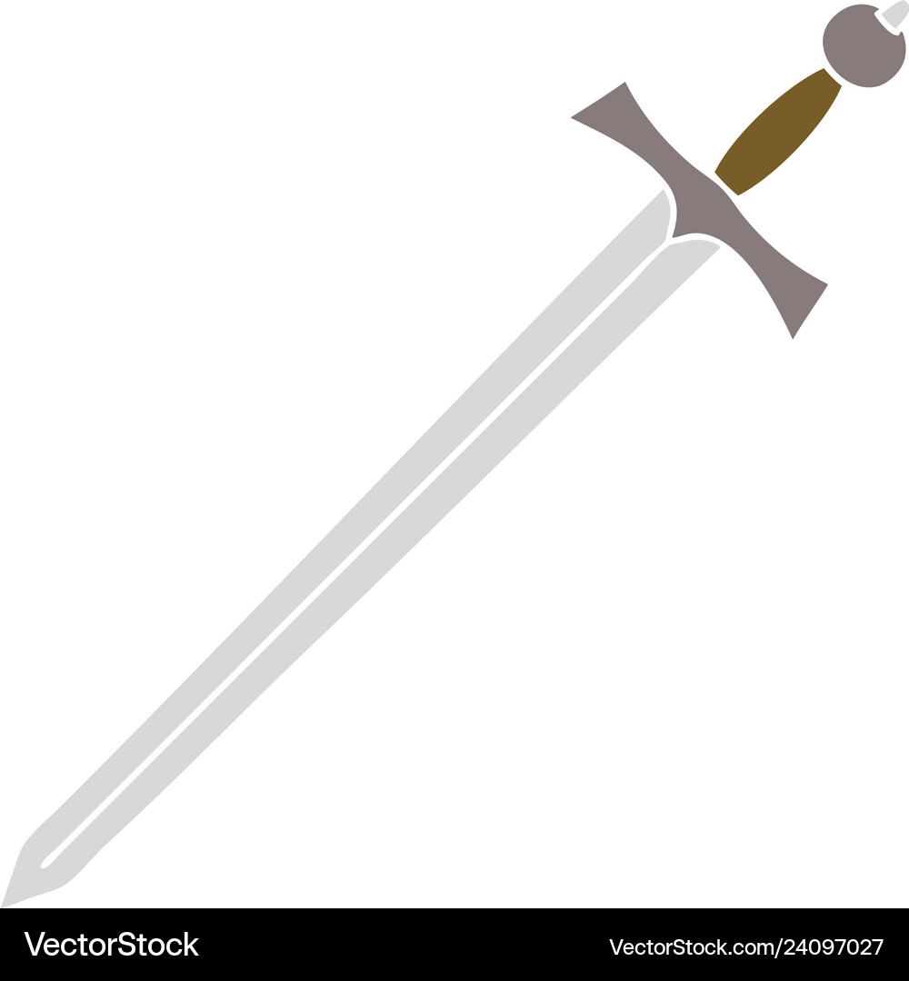 Quirky hand drawn cartoon sword Royalty Free Vector Image