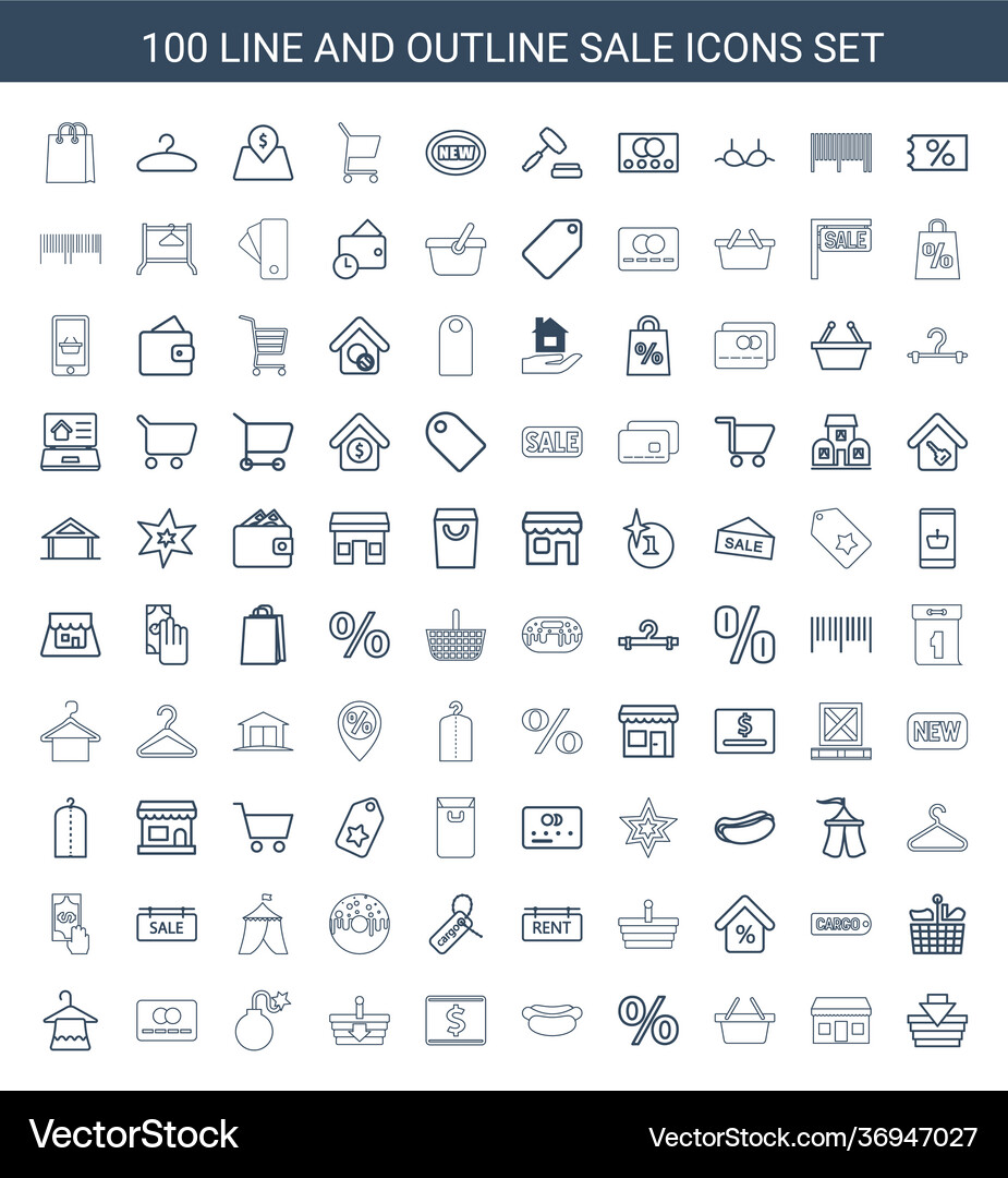 Sale icons Royalty Free Vector Image - VectorStock