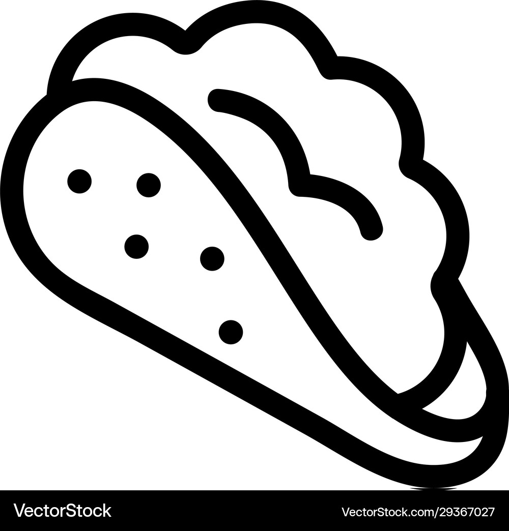Taco icon isolated contour symbol Royalty Free Vector Image