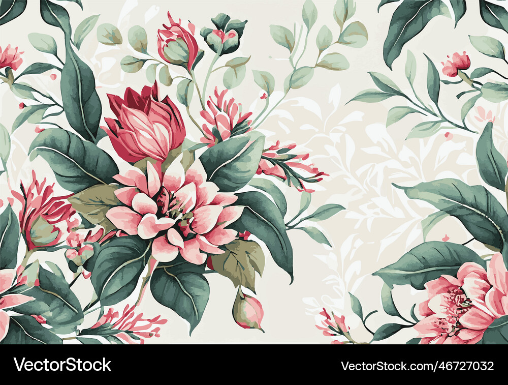 Abstract floral art background template botanical Vector Image