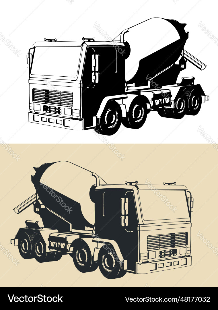 Concrete mixer truck Royalty Free Vector Image