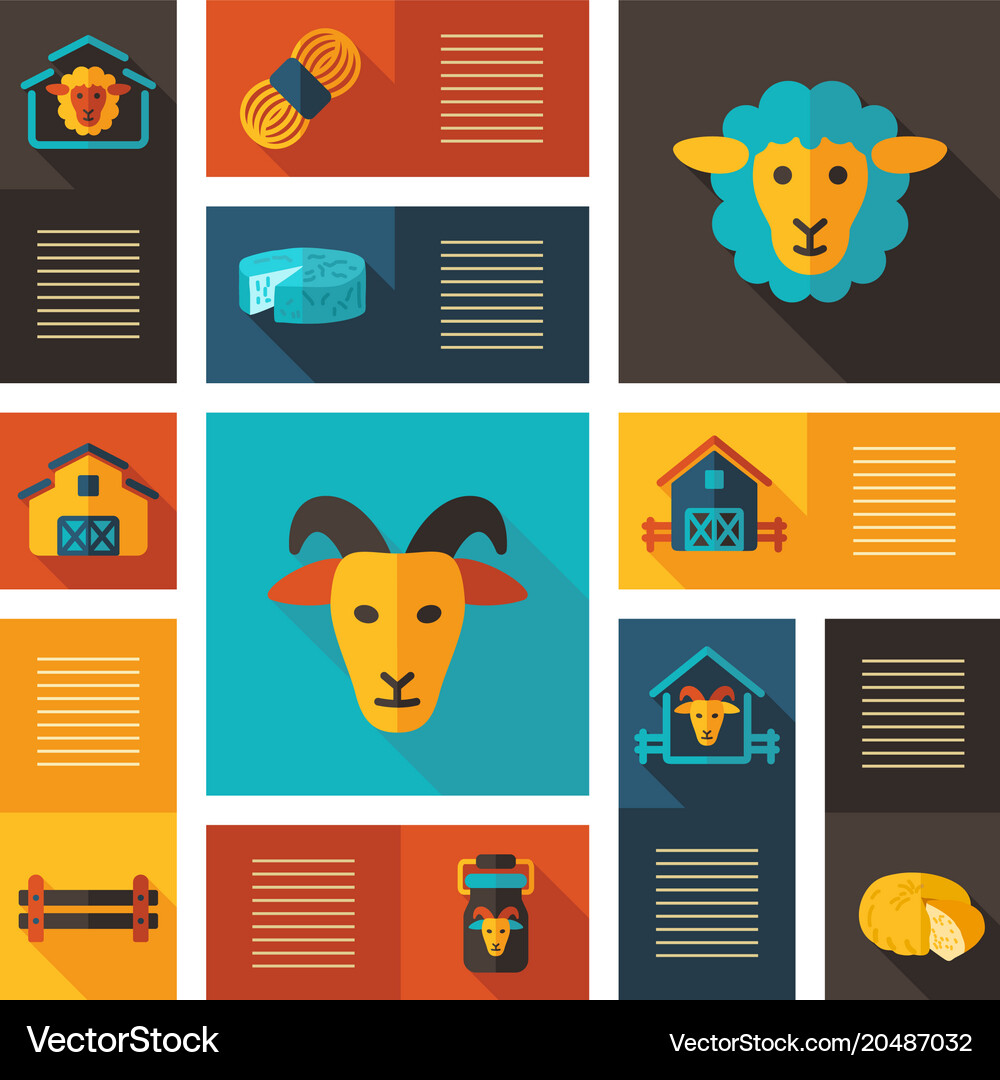 Farm animal icons set Royalty Free Vector Image