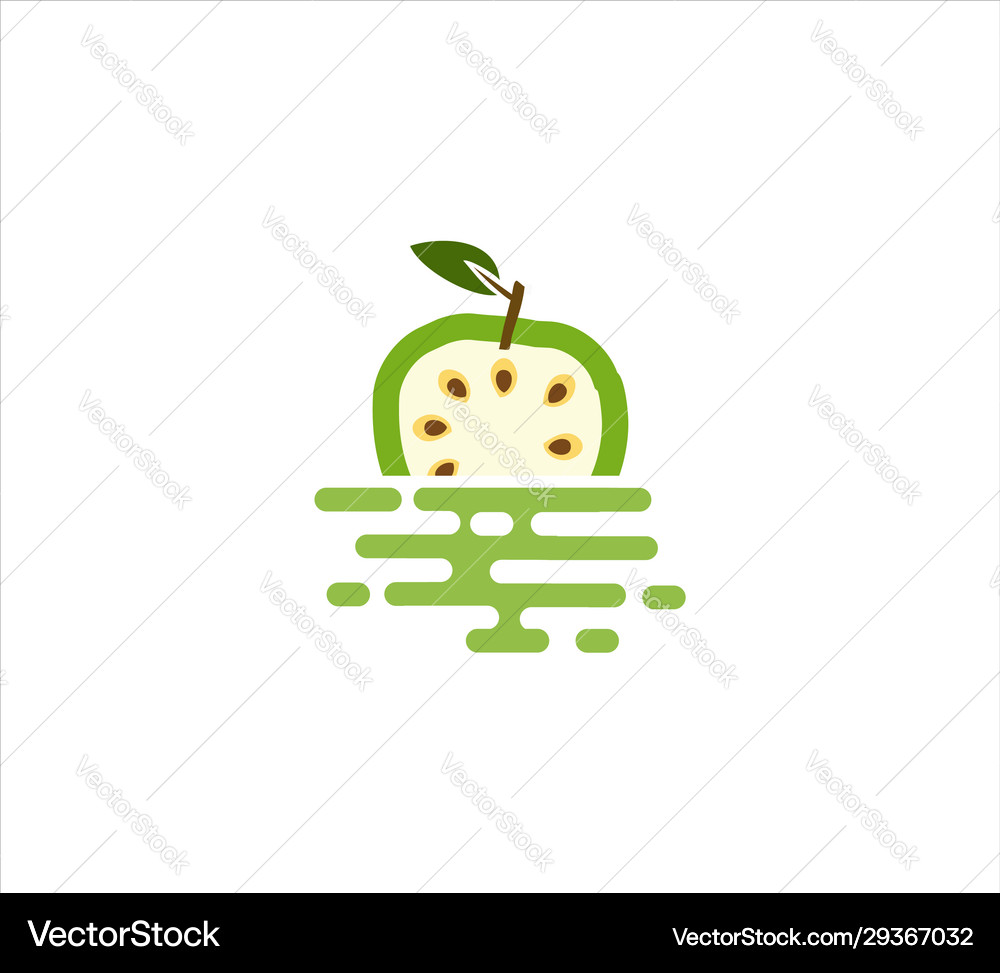 Floating soursop fruit logo icon design sto Vector Image