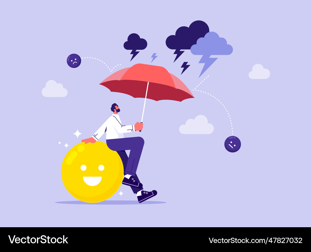 Keeping a good mood and protecting positive Vector Image