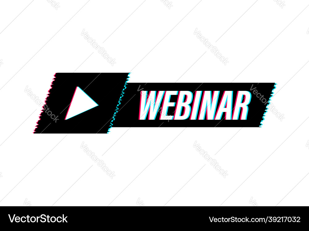 Live webinar button glitch icon motion graphics Vector Image