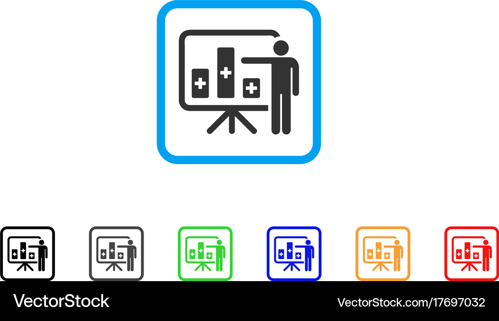 Medical public report framed icon Royalty Free Vector Image