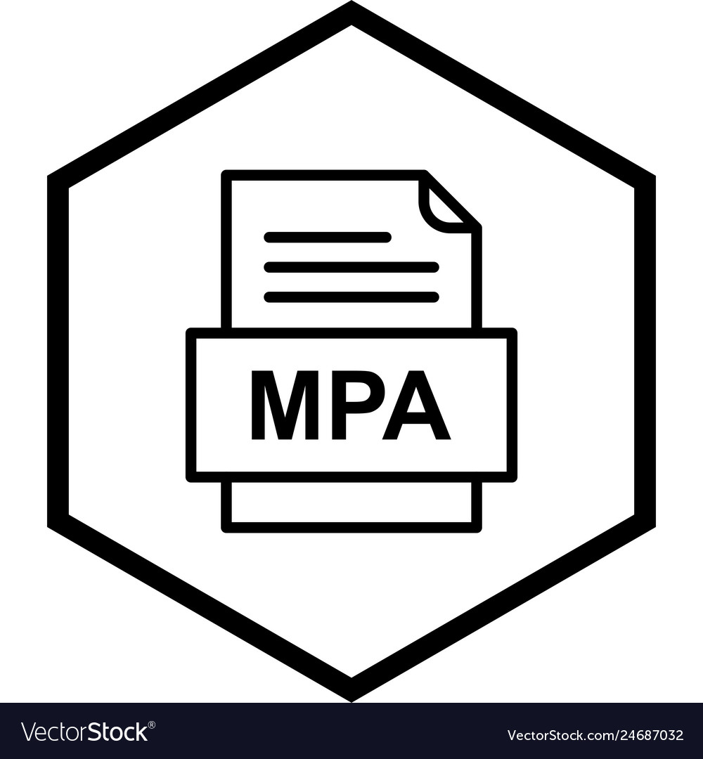 Mpa file document icon Royalty Free Vector Image
