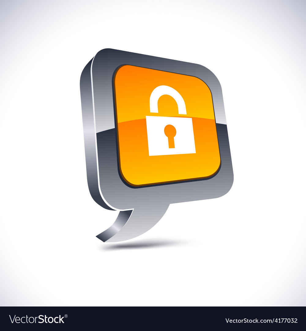 Padlock 3d balloon button Royalty Free Vector Image