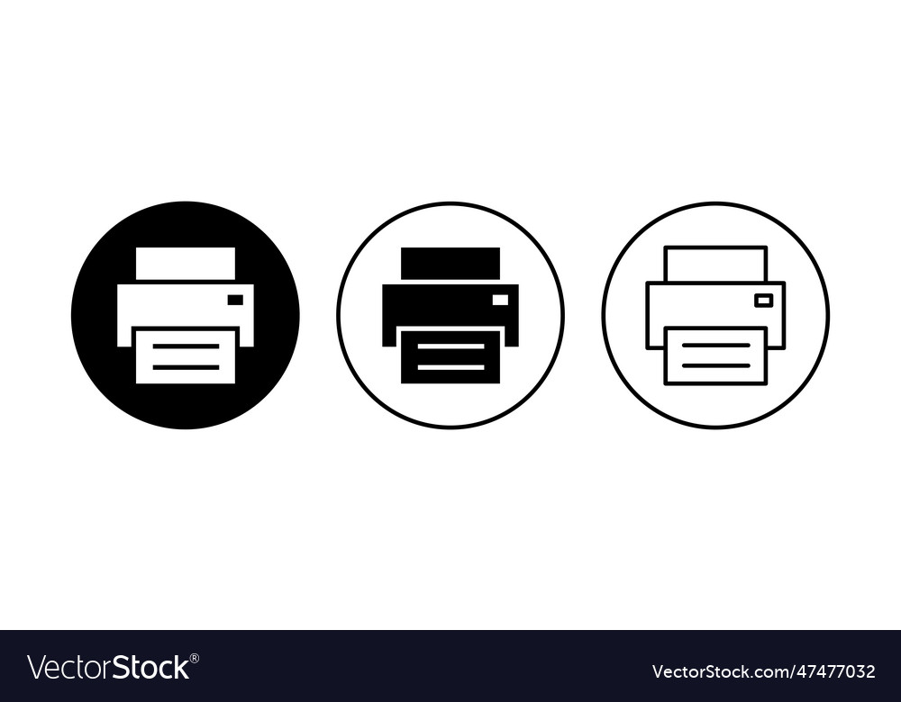 Print icon set printer icon Royalty Free Vector Image
