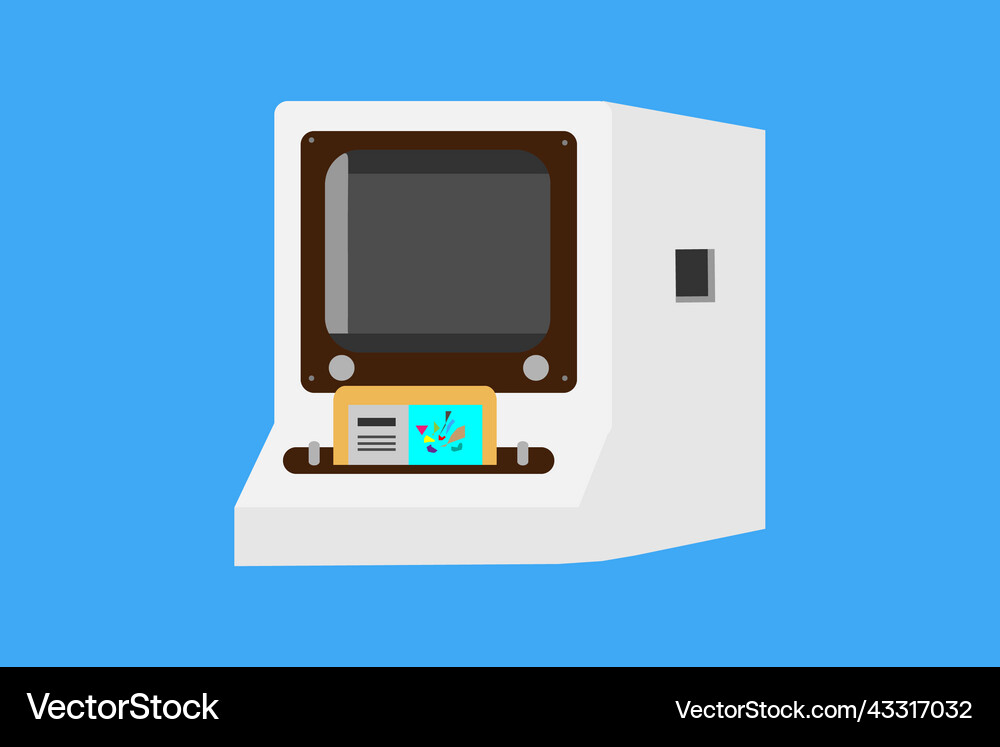 Retro gaming console monitor Royalty Free Vector Image