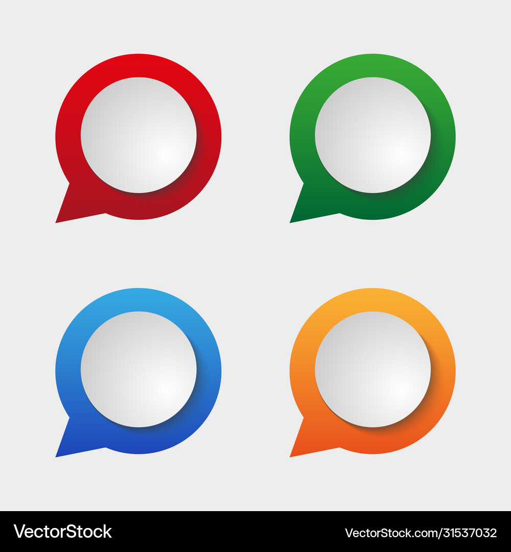 Set isolated colorful paper stickers square Vector Image