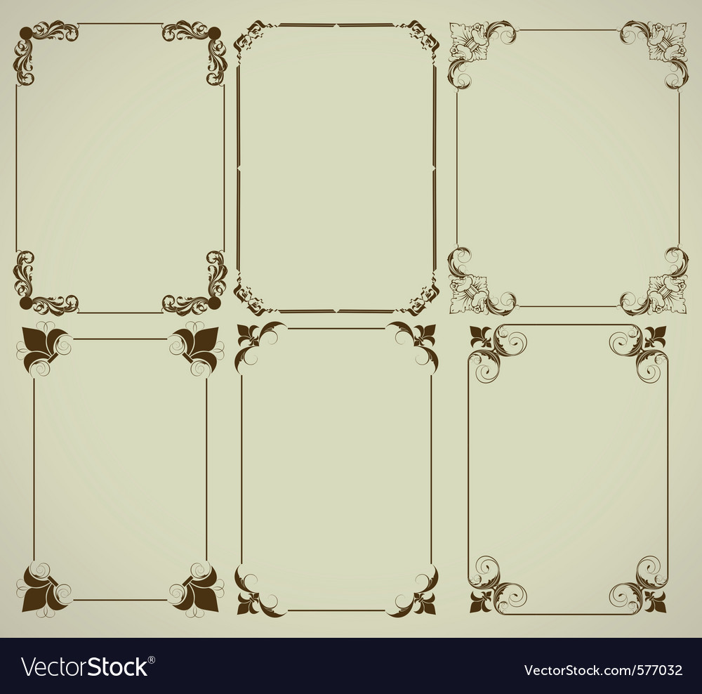 Set simple decorative frames Royalty Free Vector Image