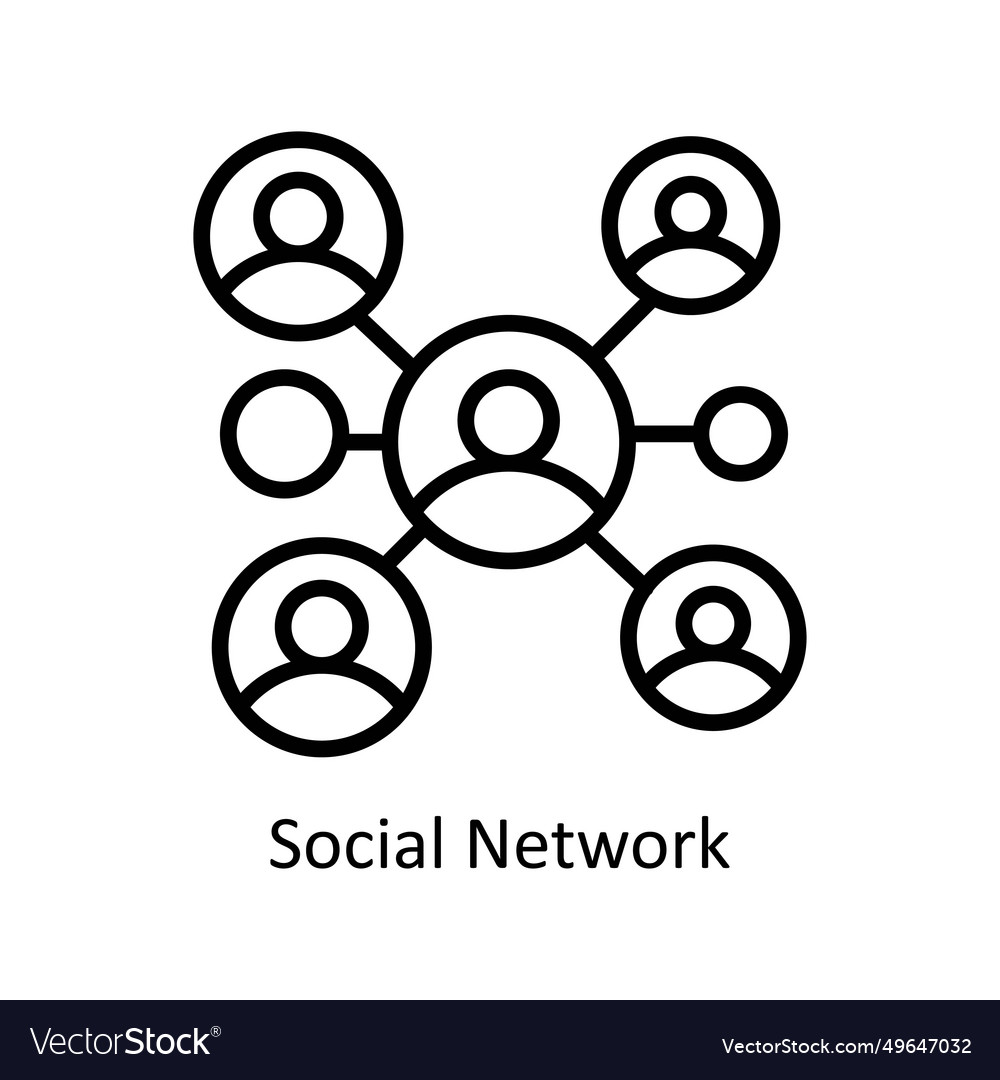 Social network outline icon design illus Vector Image