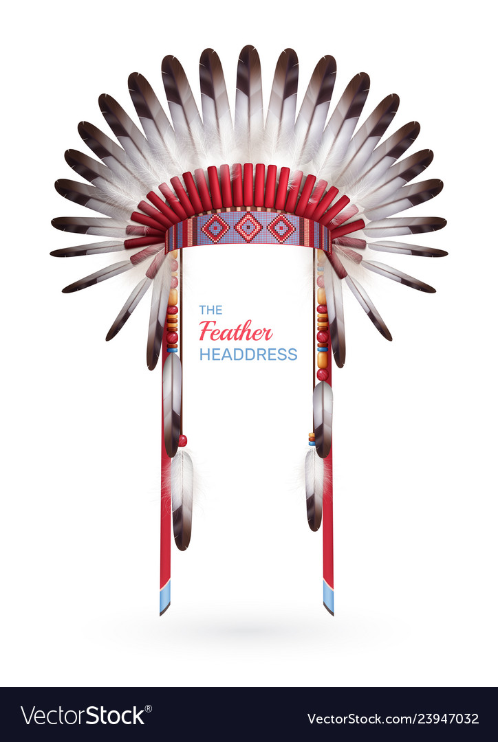 Traditional Indian Feather Headdress Royalty Free Vector