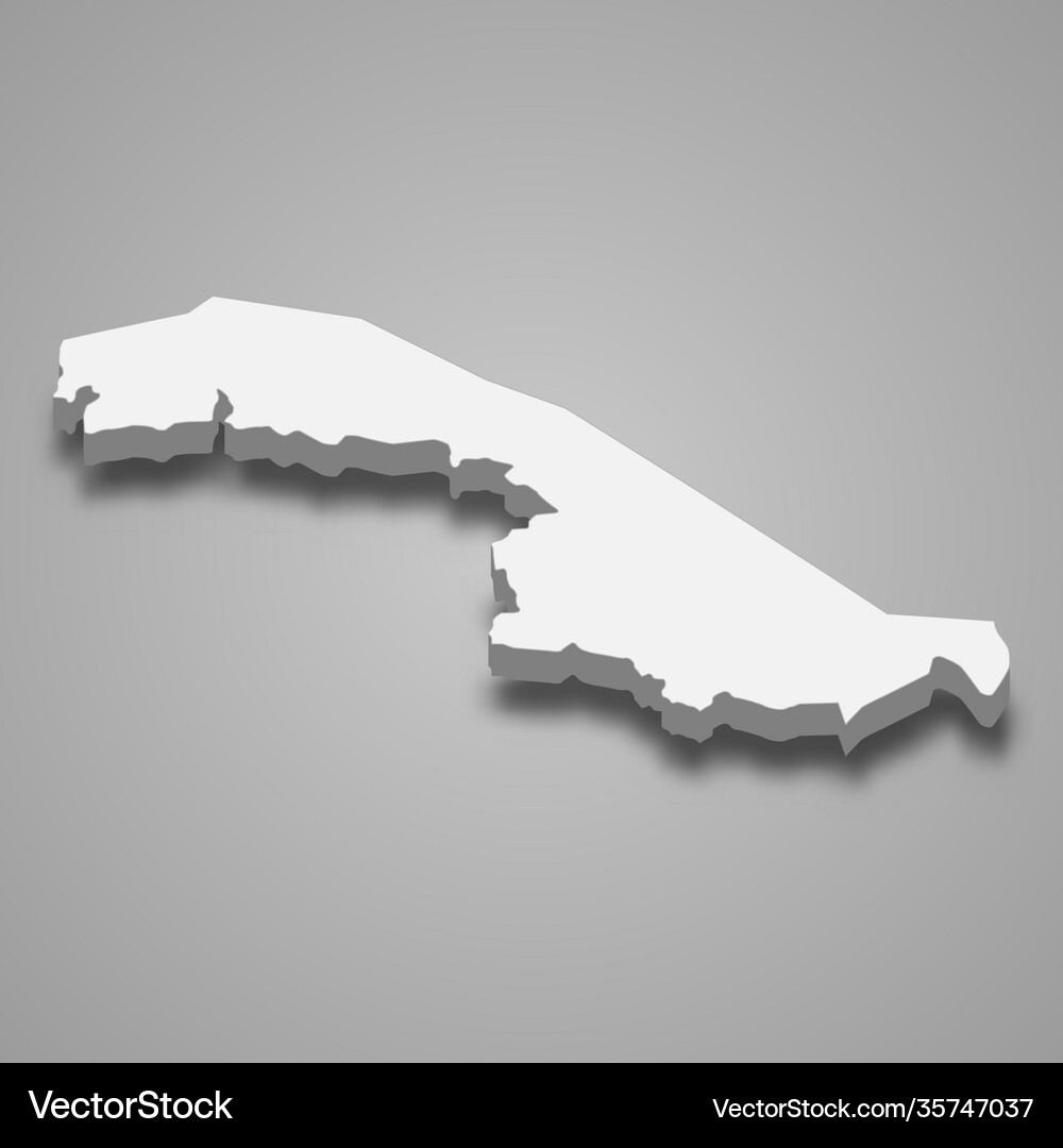 3d isometric map northern borders is a region Vector Image