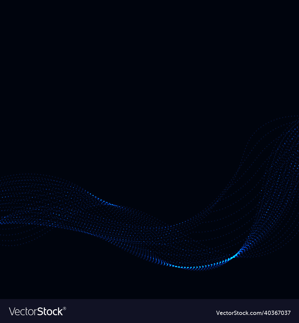 3d particles mesh array sound wave flowing over Vector Image