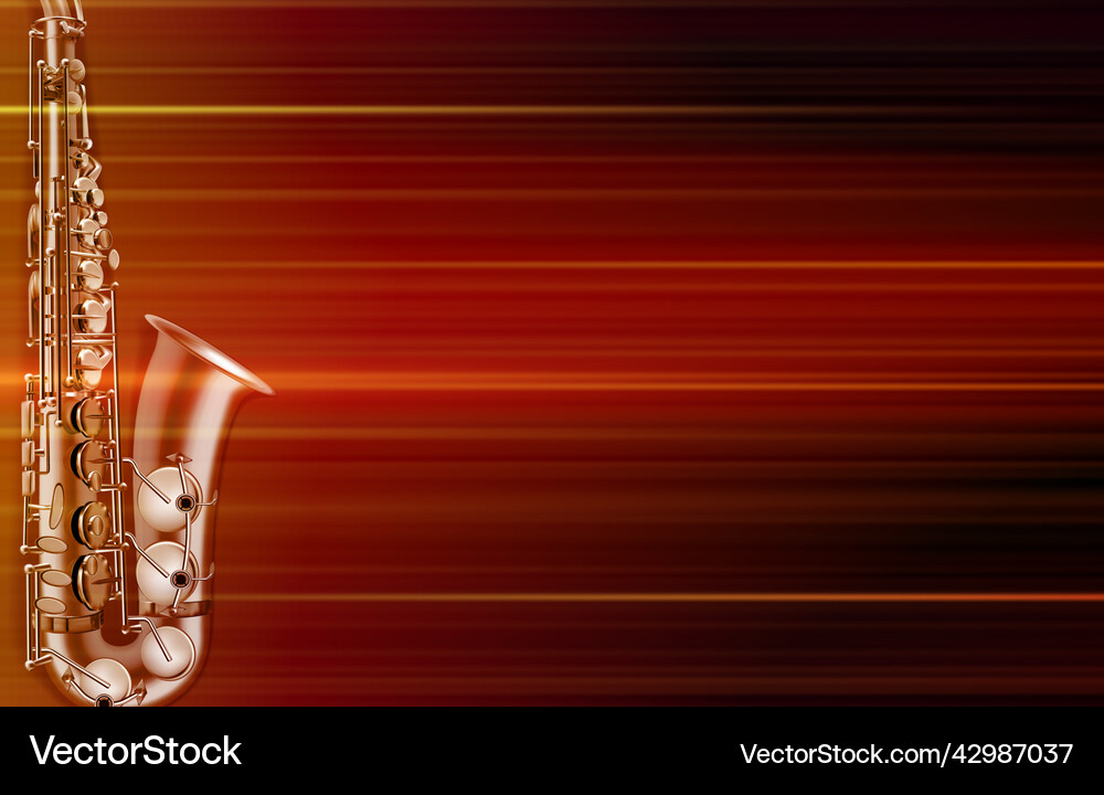 Abstract blurred music background with saxophone Vector Image