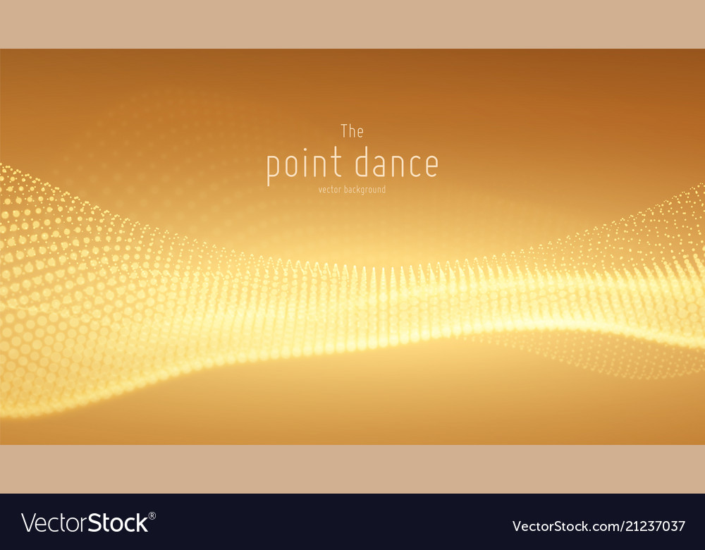 Abstract yellow particle wave points array Vector Image
