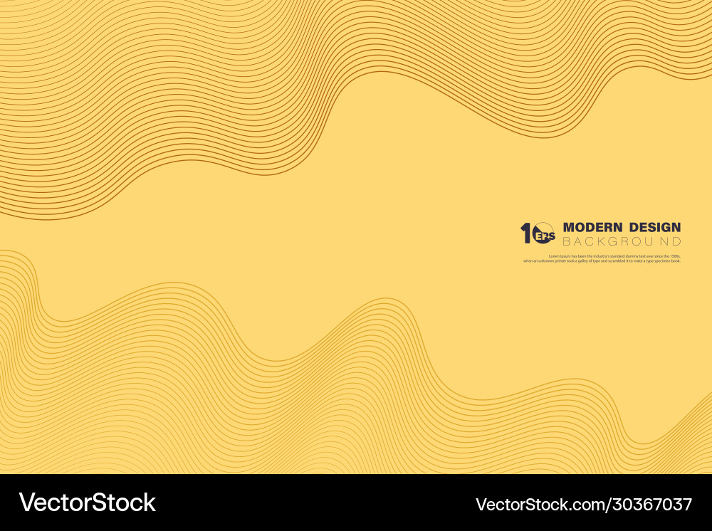 Abstract yellow wavy minimal design cover Vector Image