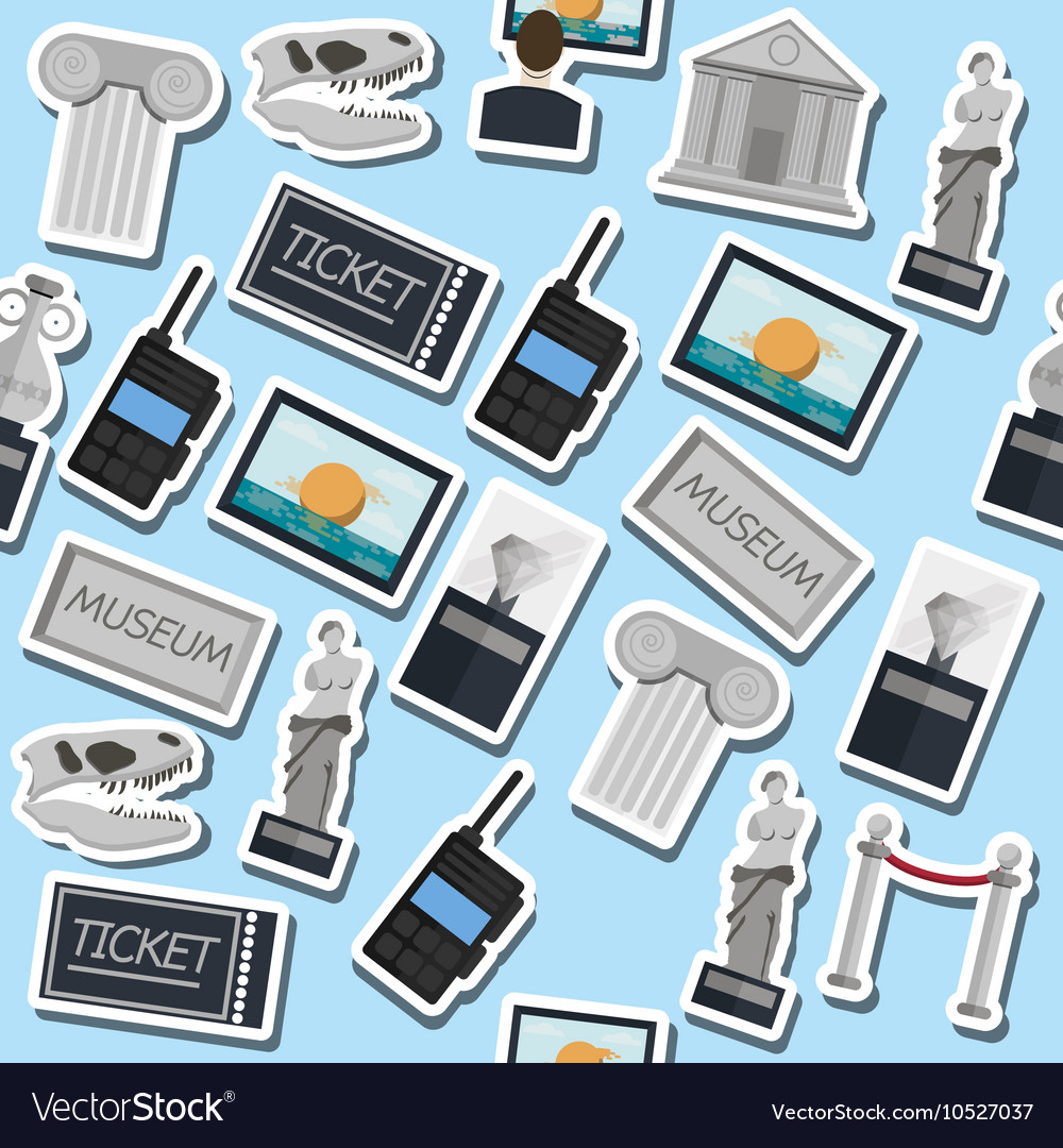 Colored museum pattern Royalty Free Vector Image