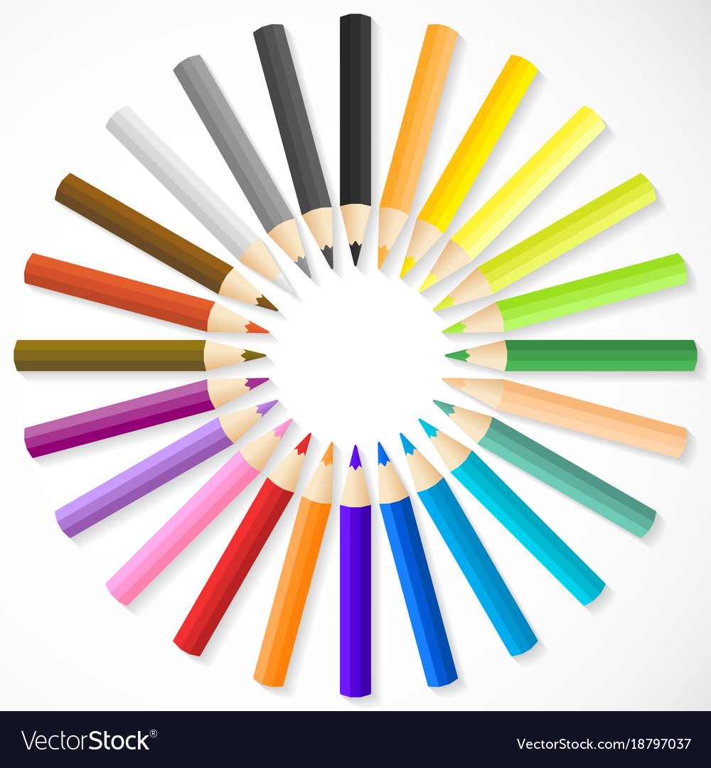 Colorful Pencil Circle Royalty Free Vector Image
