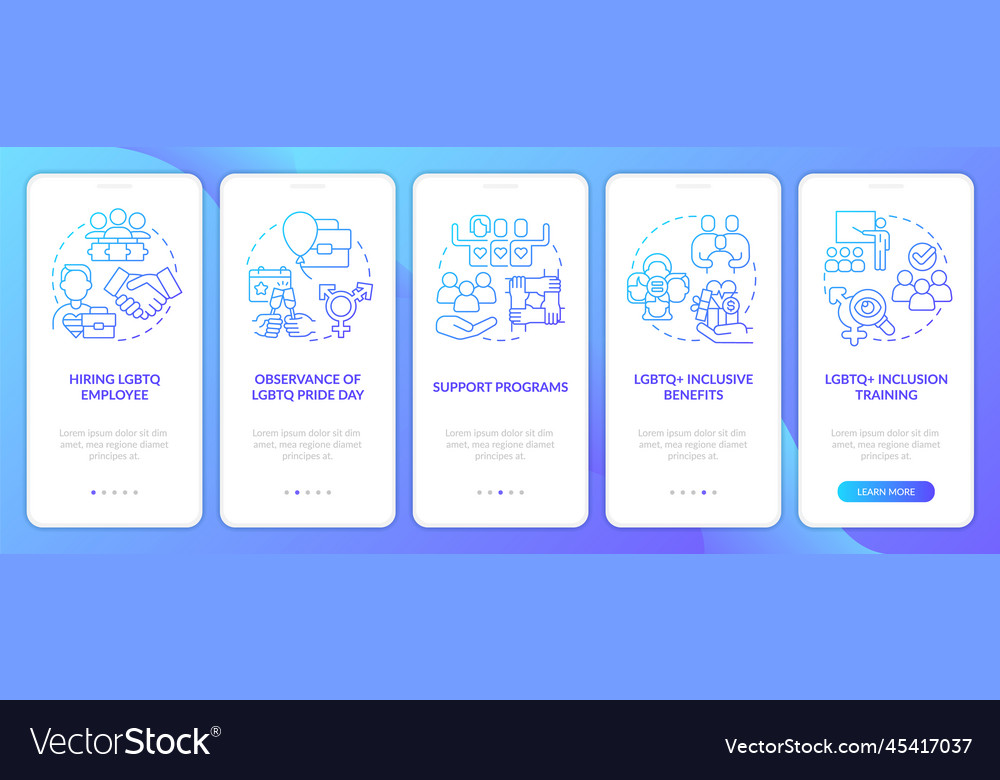 Creating lgbtq inclusive workplace blue gradient Vector Image Creating lgbtq inclusive workplace blue gradient Vector Image