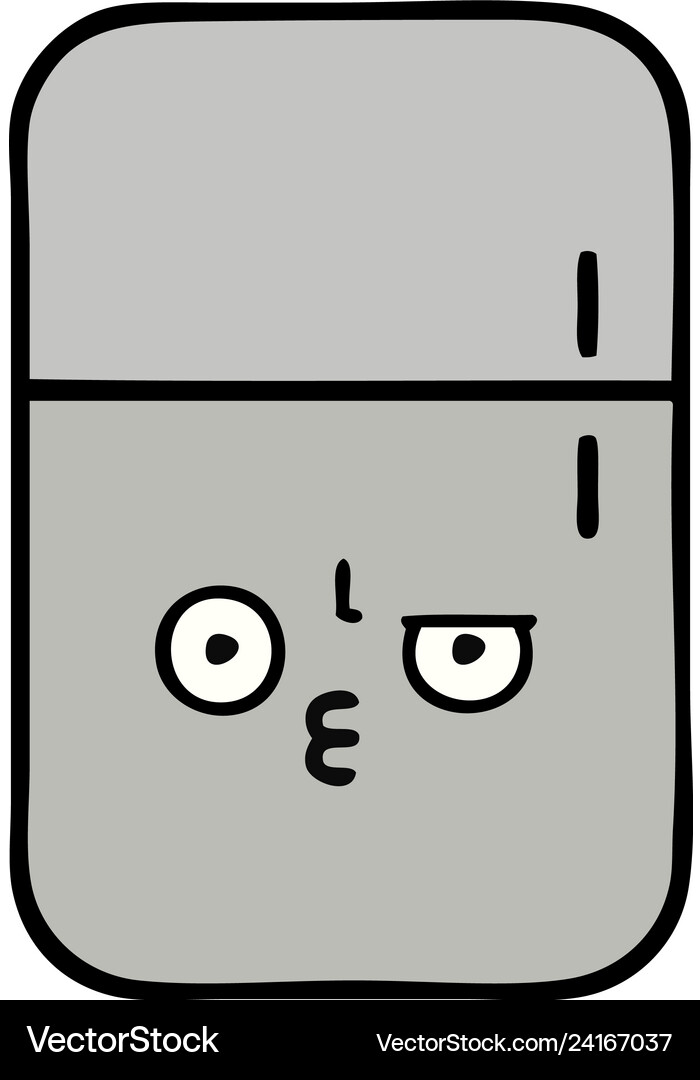 Cute cartoon fridge freezer Royalty Free Vector Image