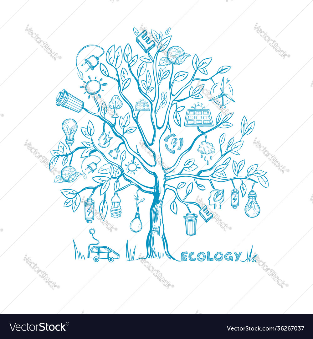 Ecology Tree Infographic Concept Royalty Free Vector Image