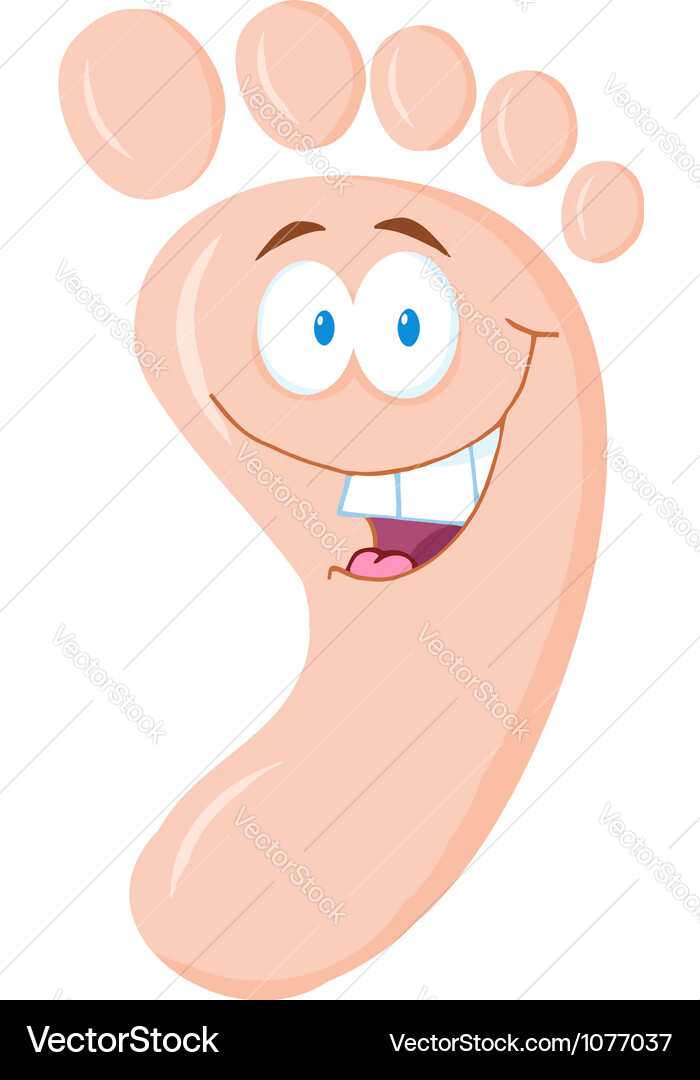 Foot Print Cartoon Character Royalty Free Vector Image