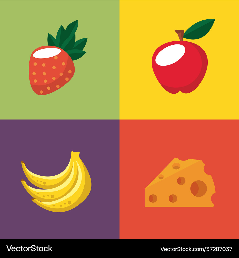 Four food icons Royalty Free Vector Image - VectorStock