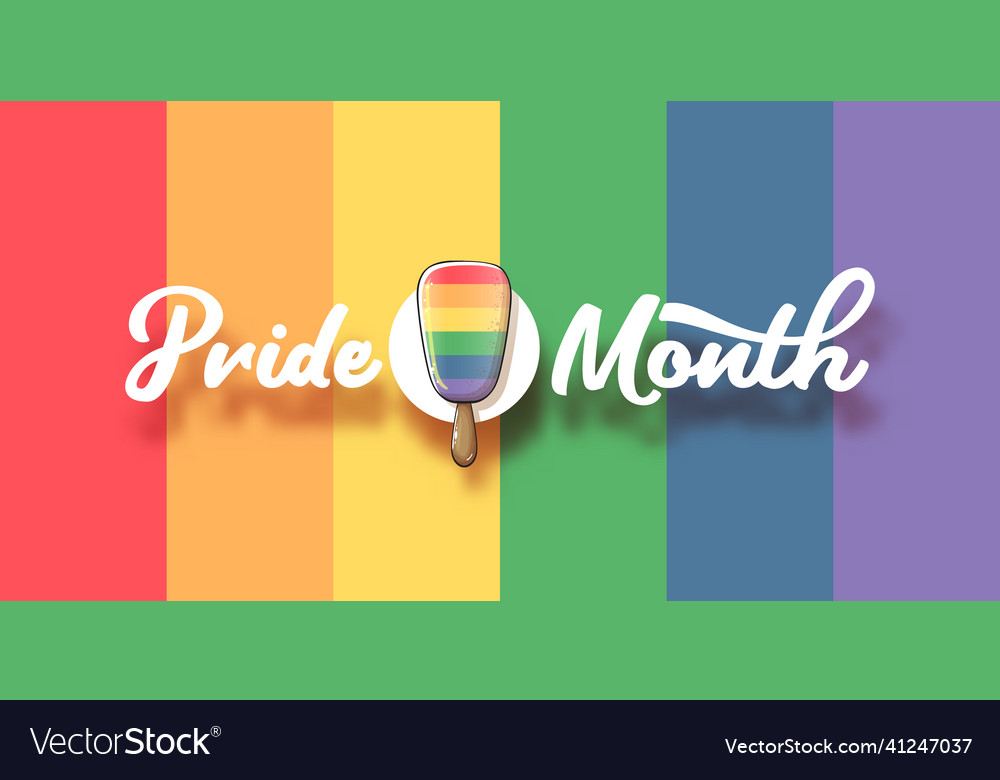Happy Pride Month Horizontal Banner Royalty Free Vector