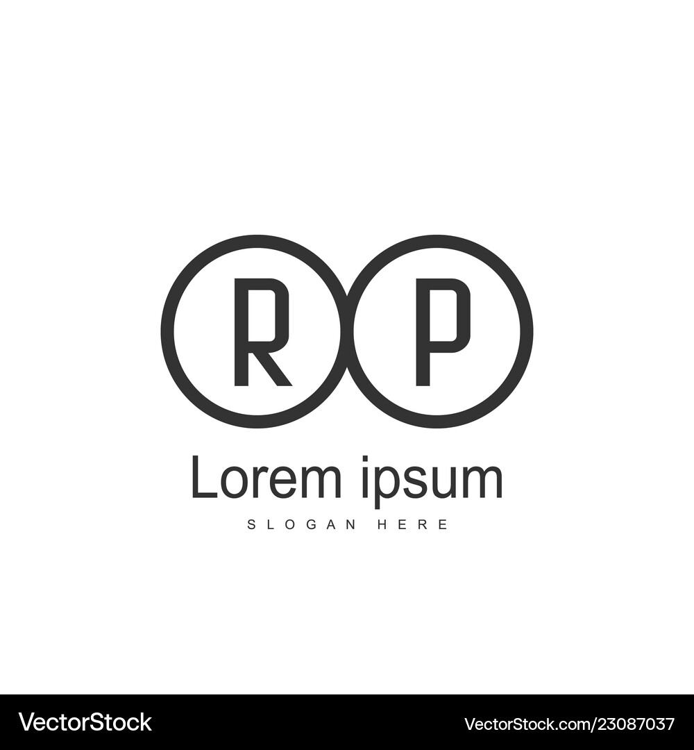 Initial rp logo template minimalist letter logo Vector Image