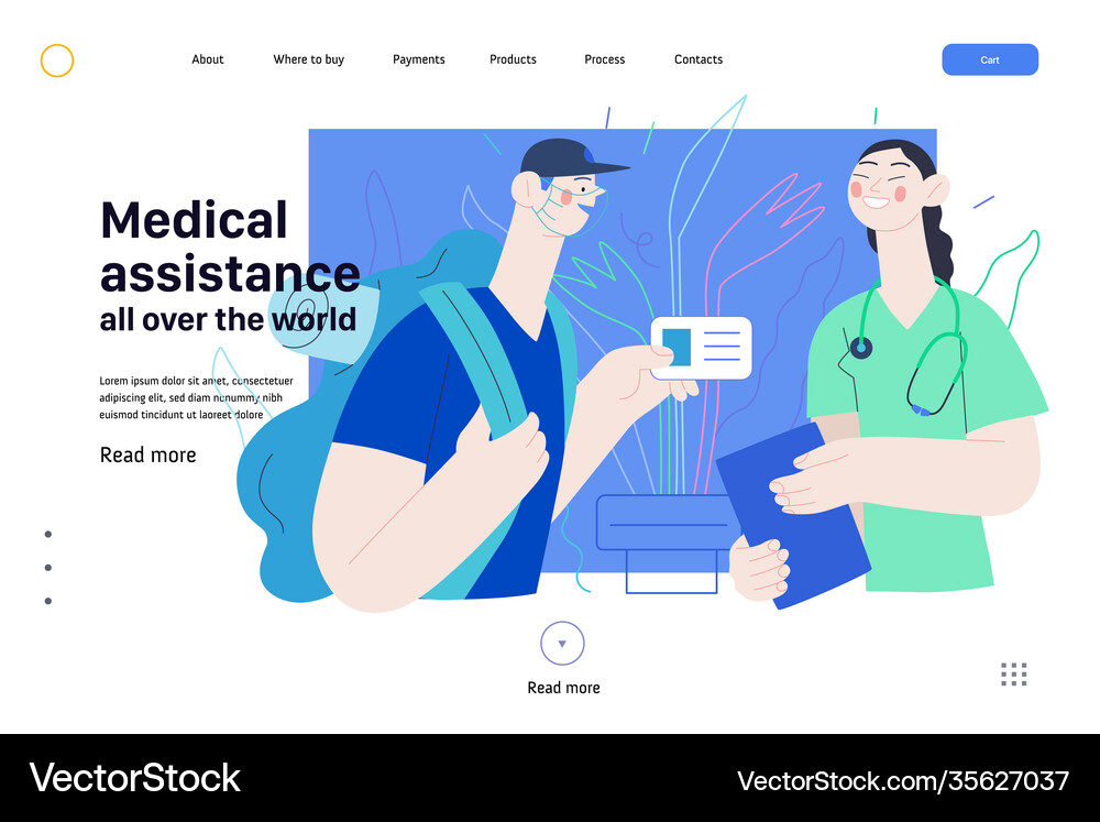 Medical insurance template - assistance Royalty Free Vector