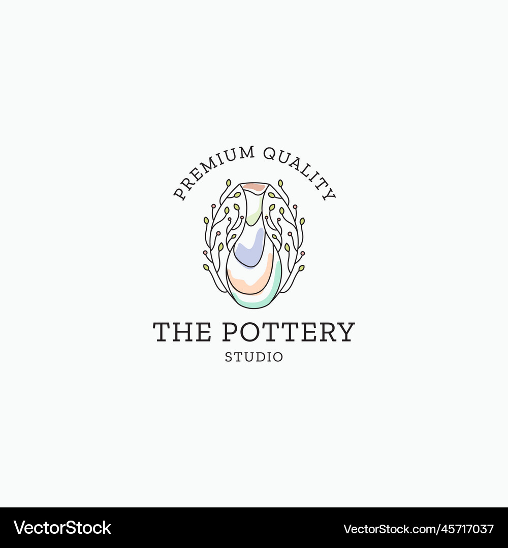 Pottery logo icon design template premium flat Vector Image
