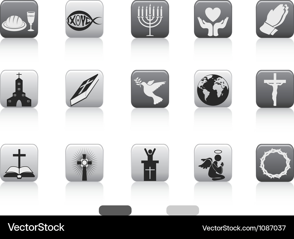 Square button of christian icon Royalty Free Vector Image
