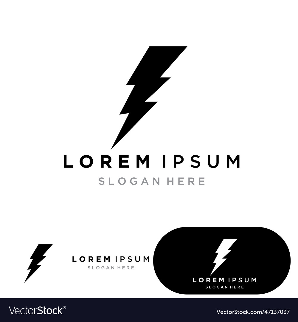 Thunder electric lightning logo design Royalty Free Vector
