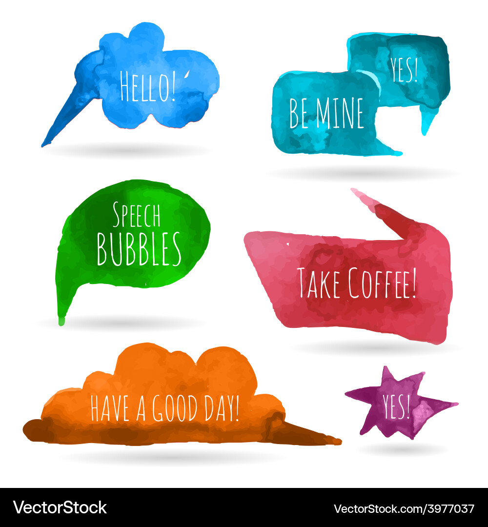 Watercolor speech bubbles Royalty Free Vector Image