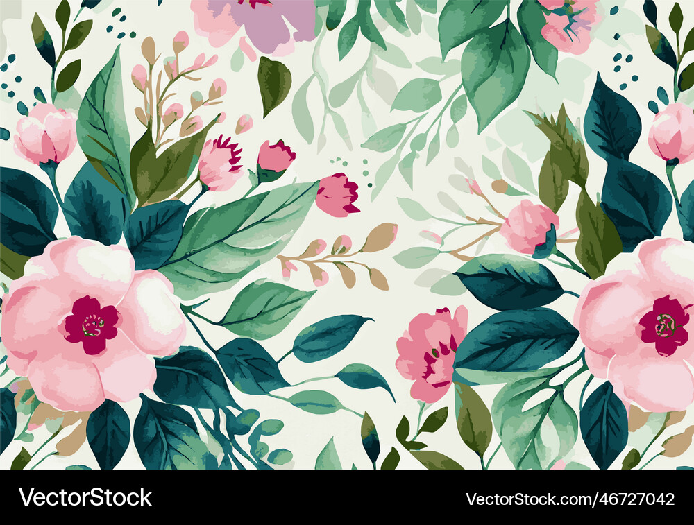Abstract floral art background template botanical Vector Image