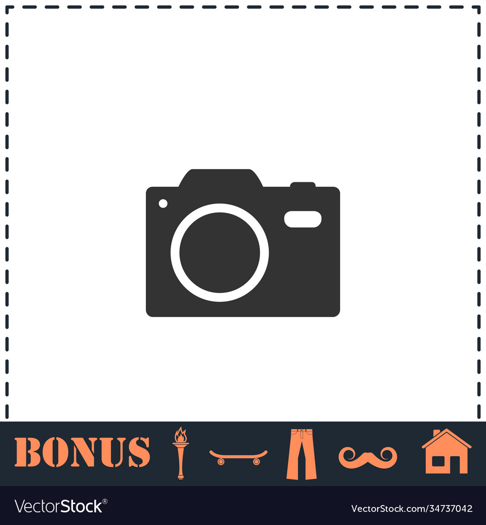 Camera icon flat Royalty Free Vector Image - VectorStock