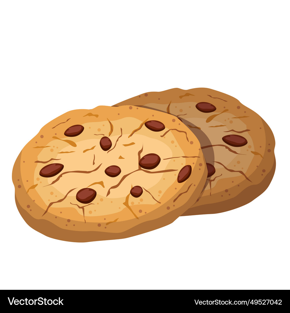 Cartoon cookies with chocolate Royalty Free Vector Image