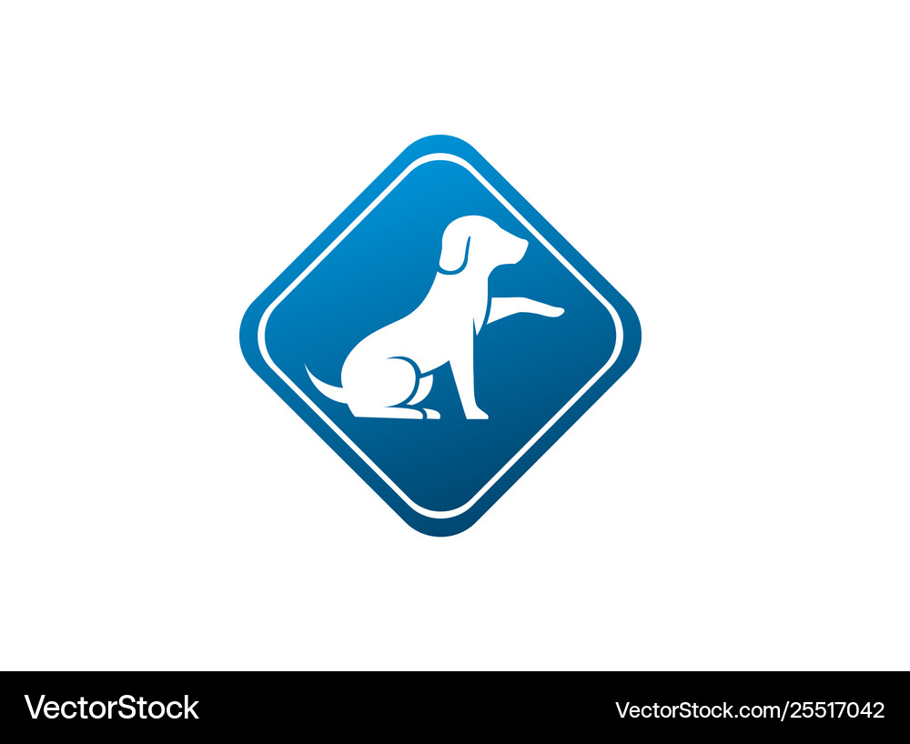 Cute dog sitting and shaking hand in shape Vector Image