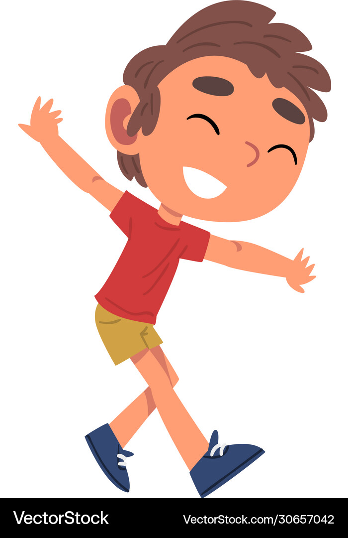 Cute happy boy having fun schoolboy daily routine Vector Image